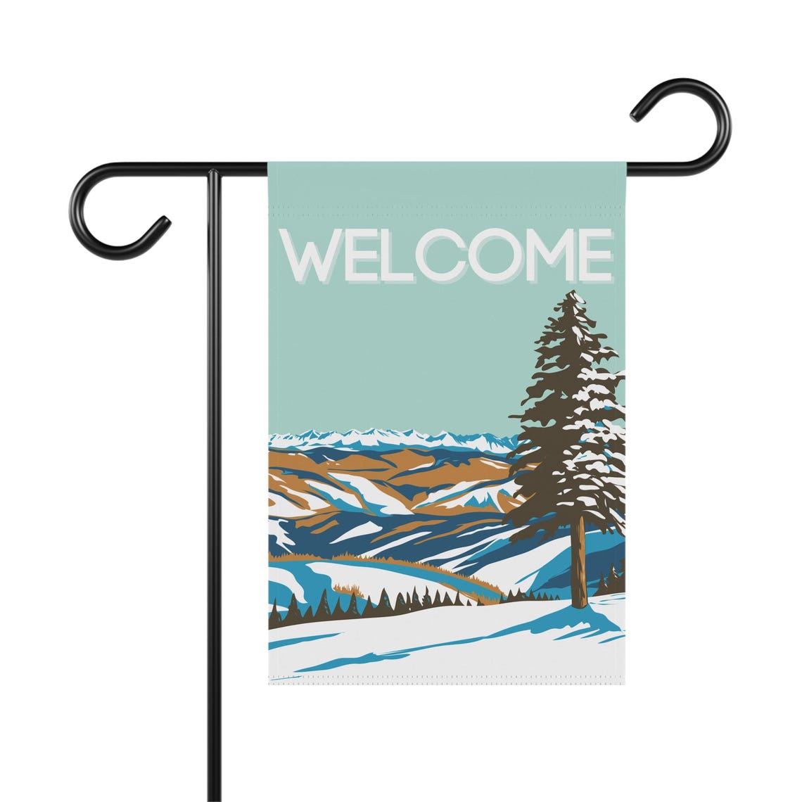 Snowy Alpine Welcome Garden Flag - Etsy