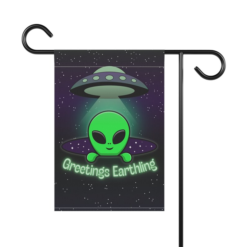Alien Inspired Halloween Welcome Garden Flag Greetings - Etsy