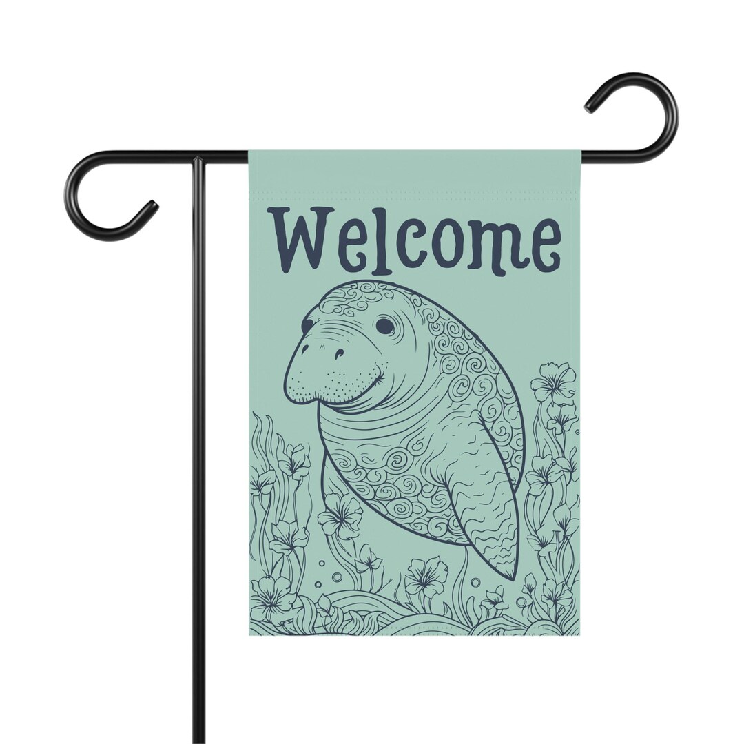 Seaside Manatee Garden Flag - Etsy