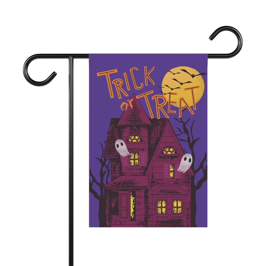 Haunted House Trick or Treat Halloween Garden Flag - Etsy