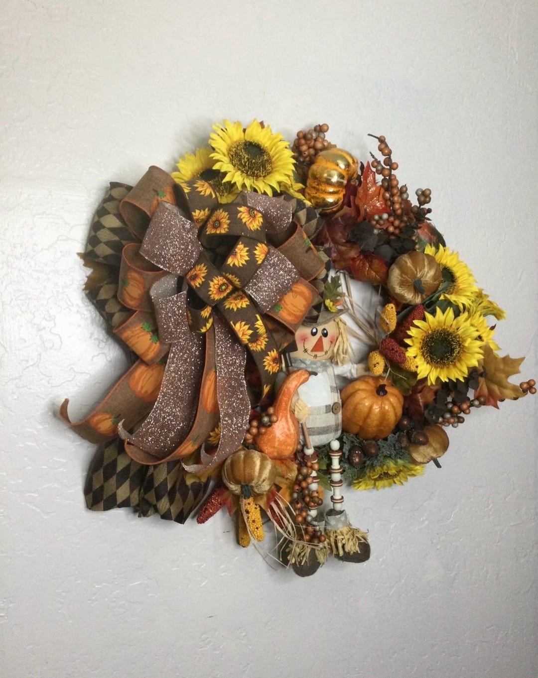 Halloween Spindel Character Sunflower Wreath - Etsy