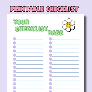 Printable Checklist Planner Insert, 90's Themed, Sizes A4 and A5 ...
