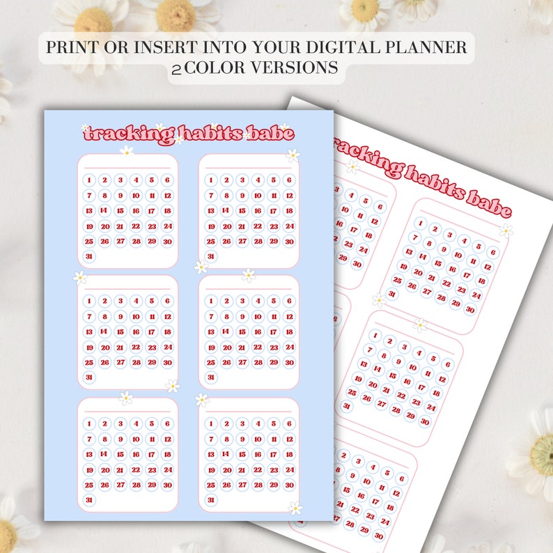Digital Monthly Habit Tracker Planner Insert, Sizes A4 and A5, Digital ...