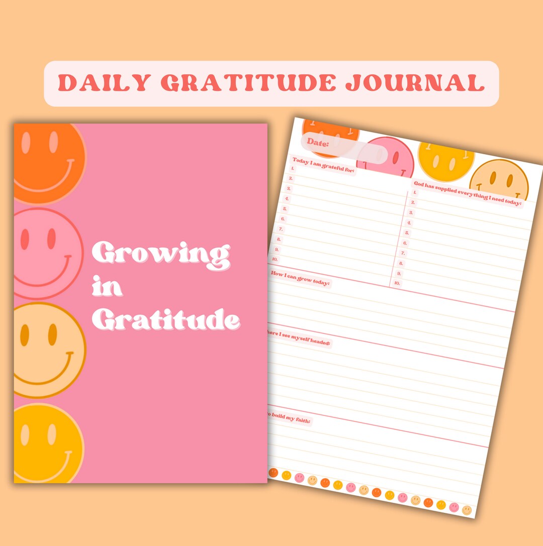 Christian Gratitude Digital Journal, 90s Nostalgia Smiley Face, Sizes ...