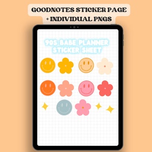 Digital Planner With Habit Tracker and Meal Planner, Undated 90s Smiley ...