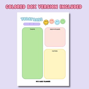 Daily Personal Planner Insert, 90's Smiley Face Nostalgia Themed A5 and ...