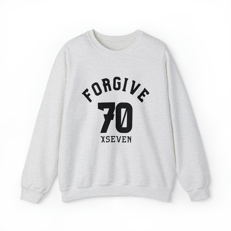 Forgive 70x7 Oversized Crewneck Sweatshirt, Matthew 18:21-22 Bible ...