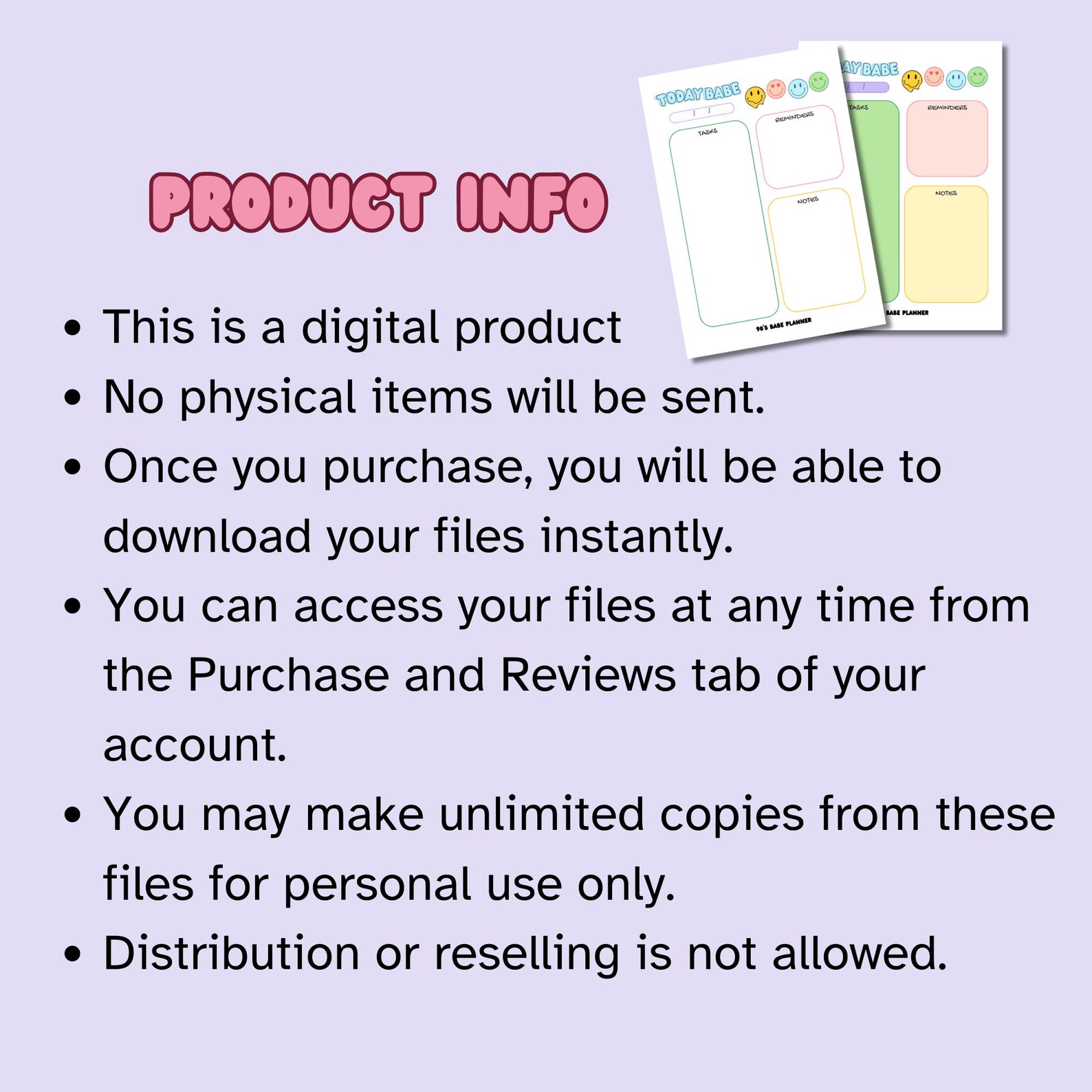 Printable Checklist Planner Insert, 90's Themed, Sizes A4 and A5 ...