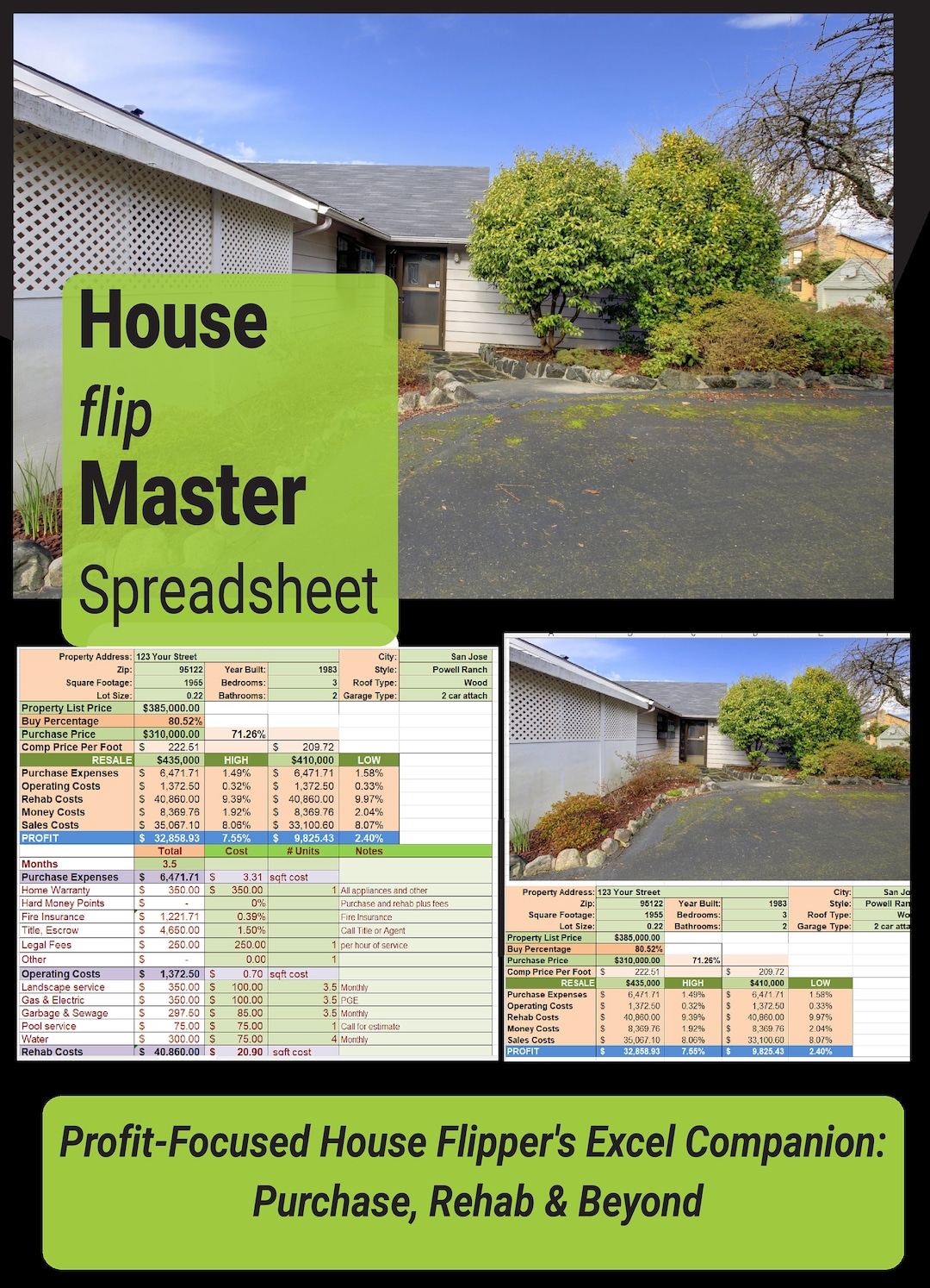 House Flip Master Spreadsheet: Purchase to Resale Profitability Toolkit ...