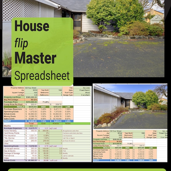 House Flipping Spreadsheet - Etsy