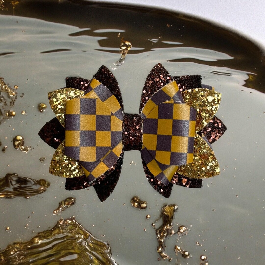 Chocolate Checkers Bow | Fits: Stanley, Simple Modern, and Brumate - Etsy