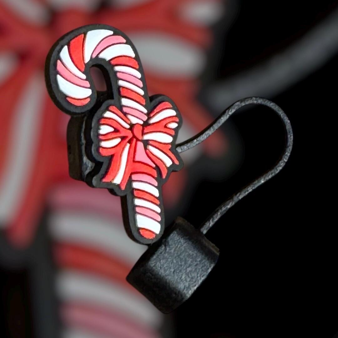 Candy Cane | Straw Topper 10mm - Etsy