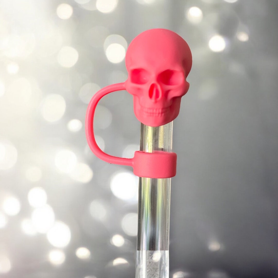 Pink Skull | Straw Topper 10mm - Etsy