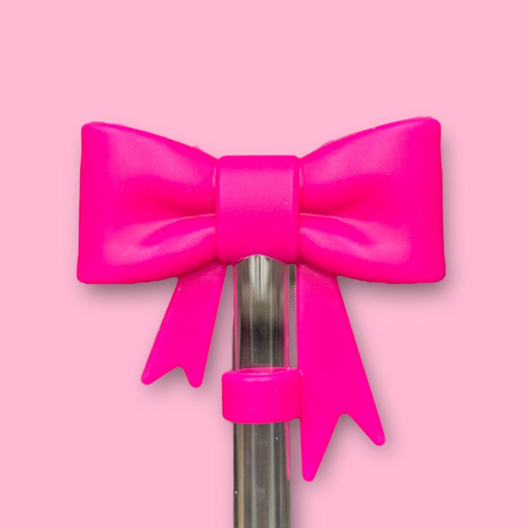Hot Pink Punch | Bow | Straw Topper 10mm - Etsy