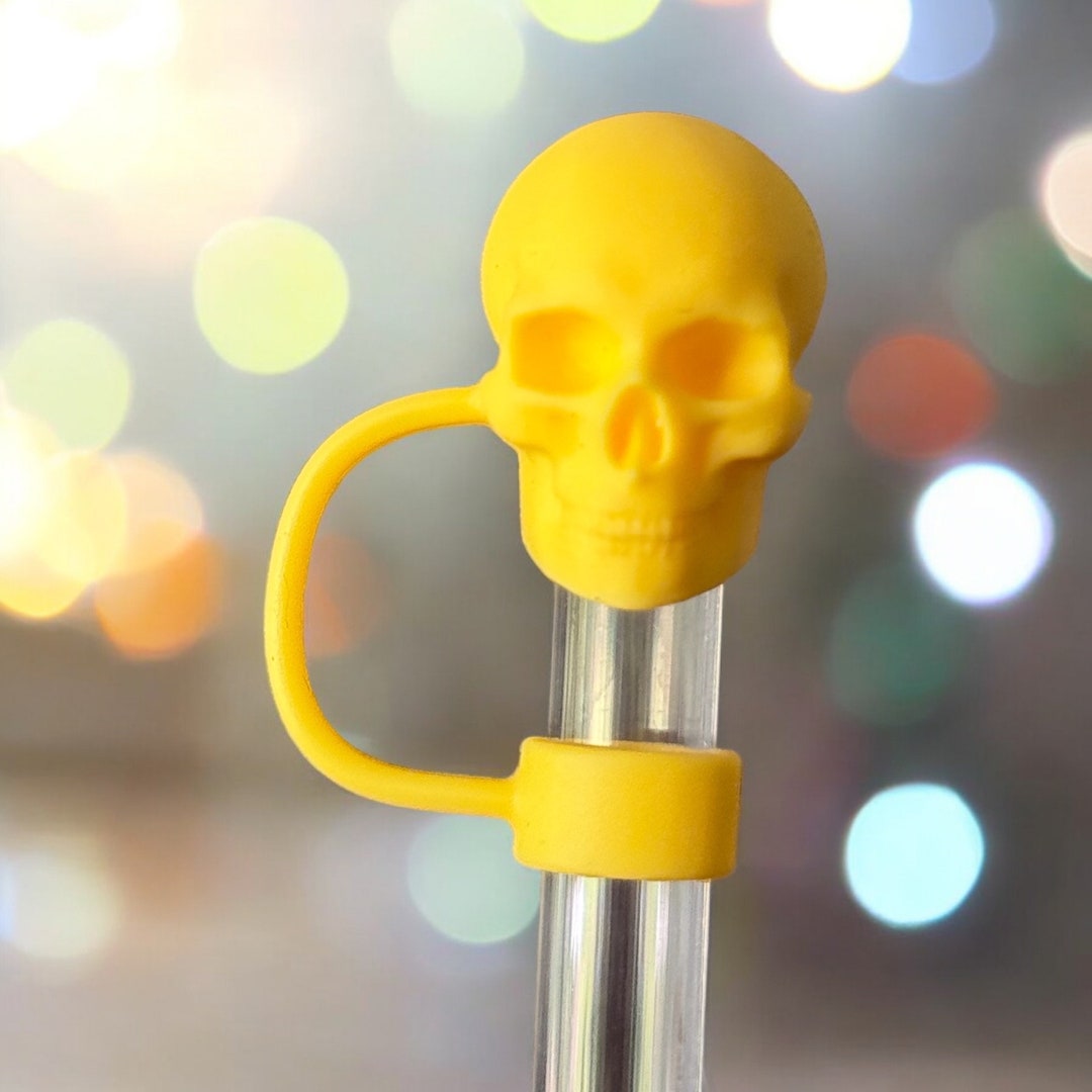 Yellow Skull | Straw Topper 10mm - Etsy