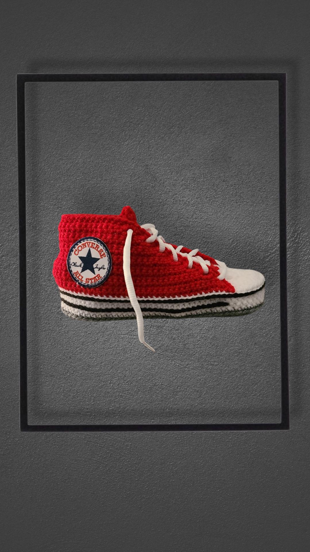 Handmade Crochet Converse-style Slippers – Unisex, Custom Colors, Cozy ...