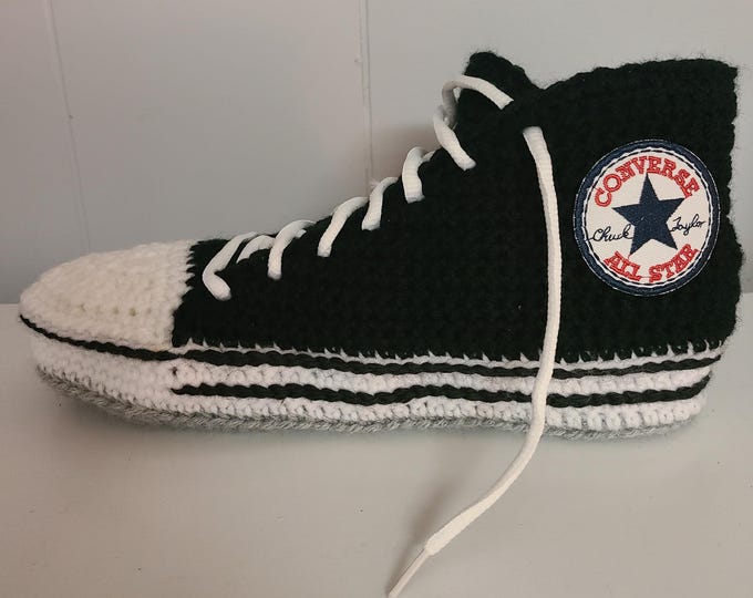 Crochet Pattern- Converse Inspired Slippers,slippers,winter,adult Sizes ...