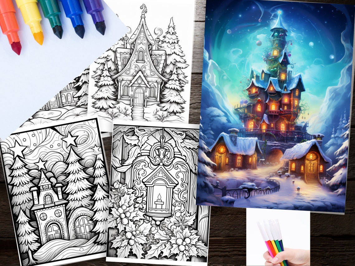 200 Christmas Coloring Pages for Kids and Adults , Printable Coloring ...