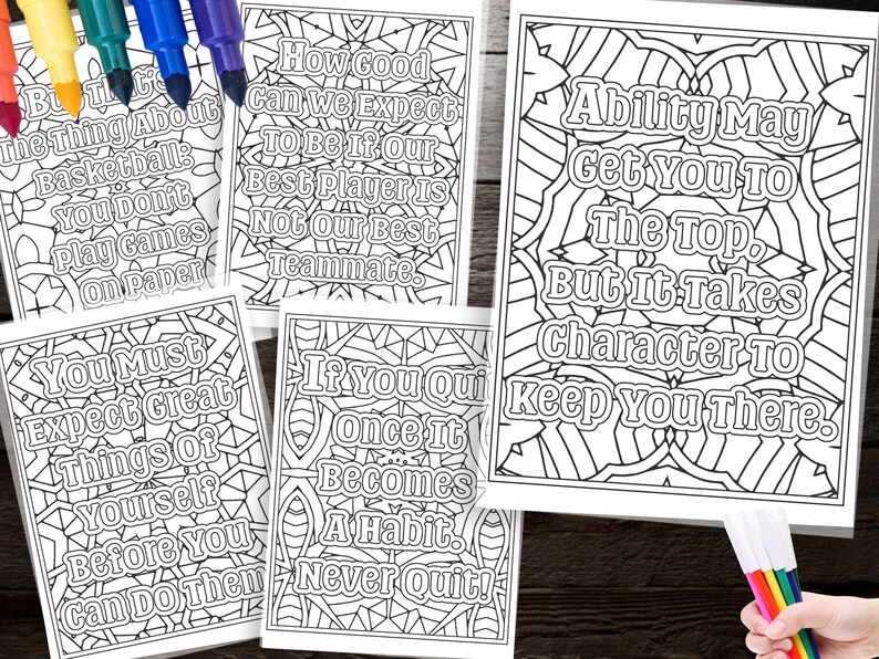 Basketball Quotes Coloring Pages - Sports Inspired Art for Relaxation ...