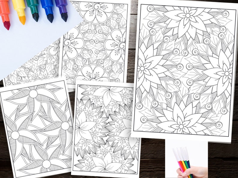 350 Zentangle Mandala Coloring Pages Bundle for Adults & Kds Floral ...