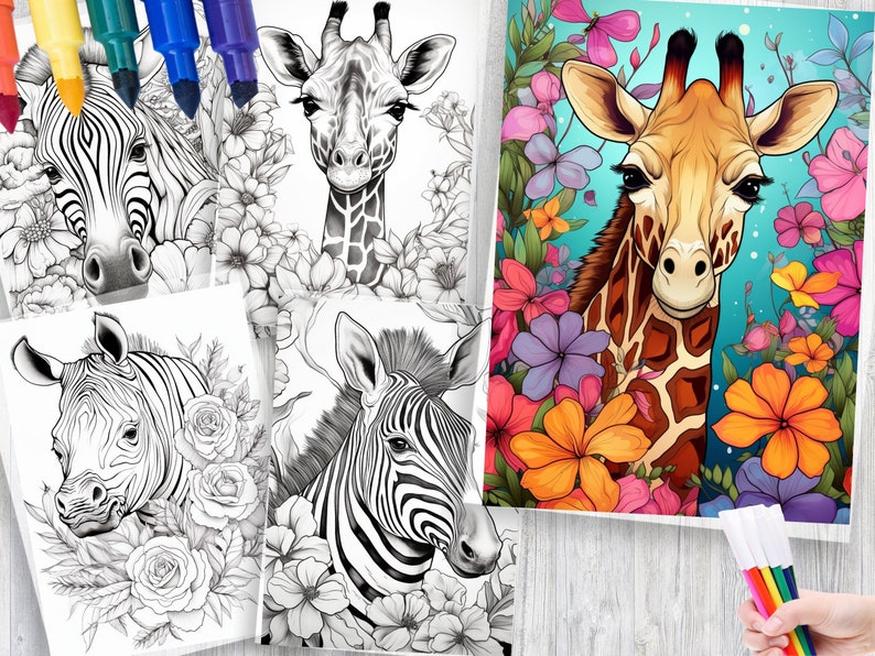200 Floral Animals Coloring Pages Unique Floral Patterns Fun & Creative ...