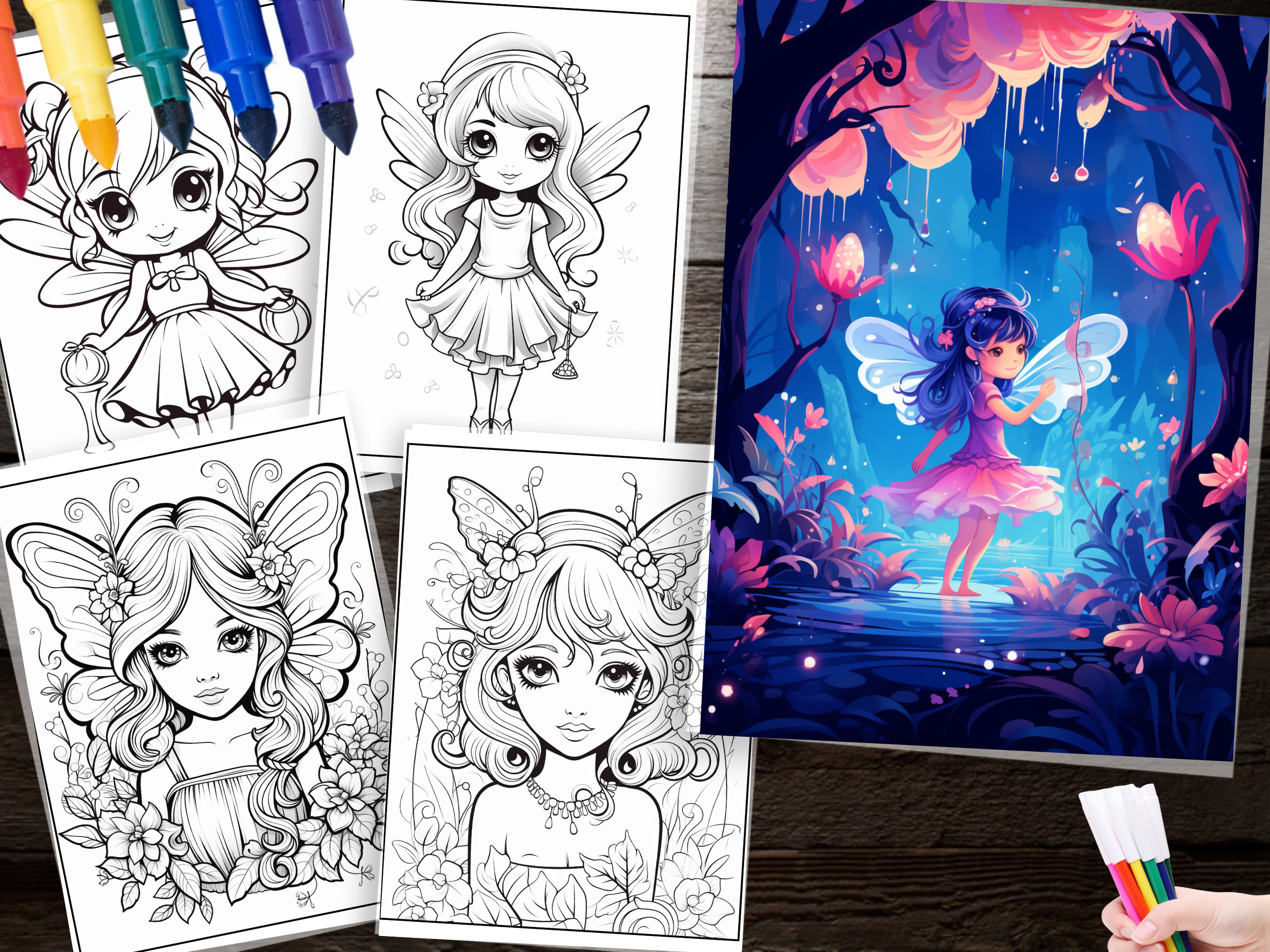 150 Cute Fairy Coloring Pages for Children & Adults - Beautiful Gift ...