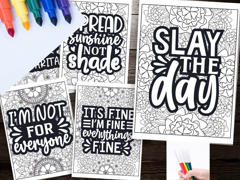 80 Funny Quotes Coloring Pages for Adults Inspiration Printable Pages ...