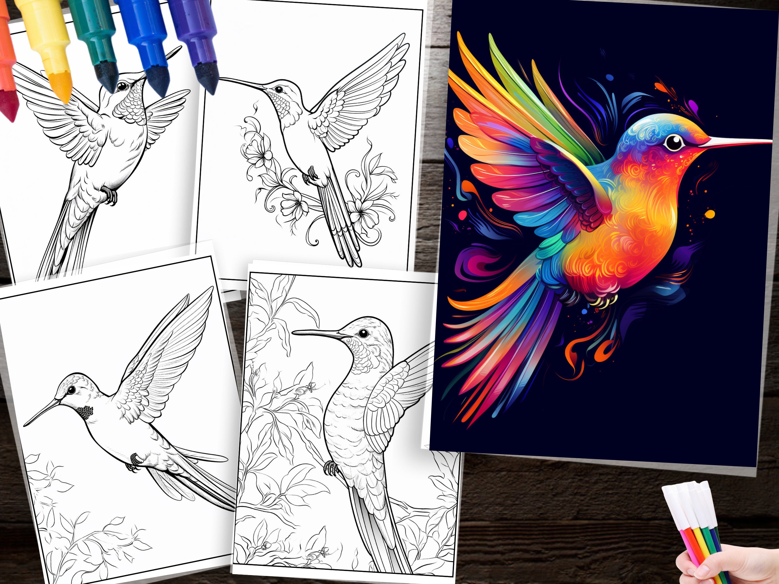 170 Whimsical Hummingbird Coloring Pages Adorable Designs for ...