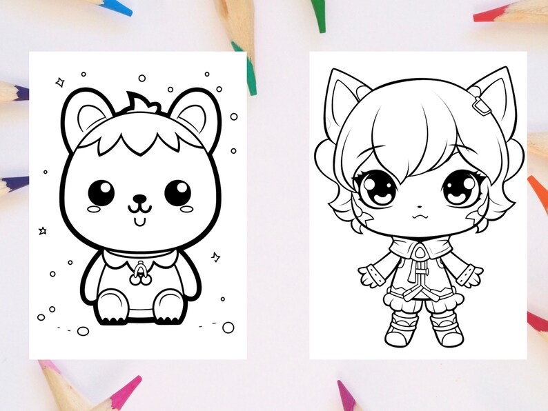 100 Adorable Kawaii Coloring Pages for Kids & Adults, Enjoy Cute ...