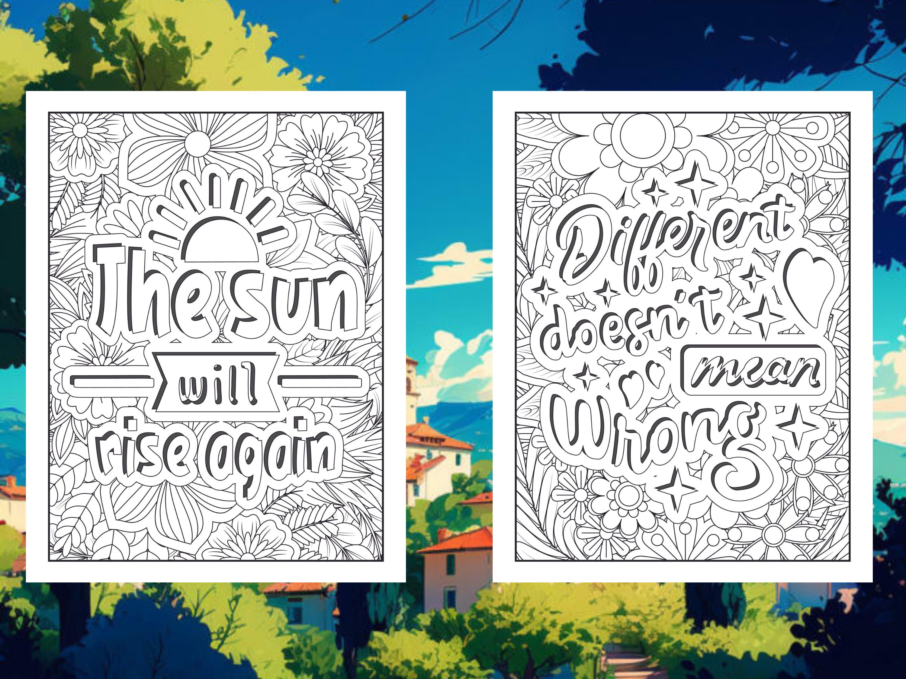 100 Motivational Coloring Pages for Kids, Inspirational Self-care ...