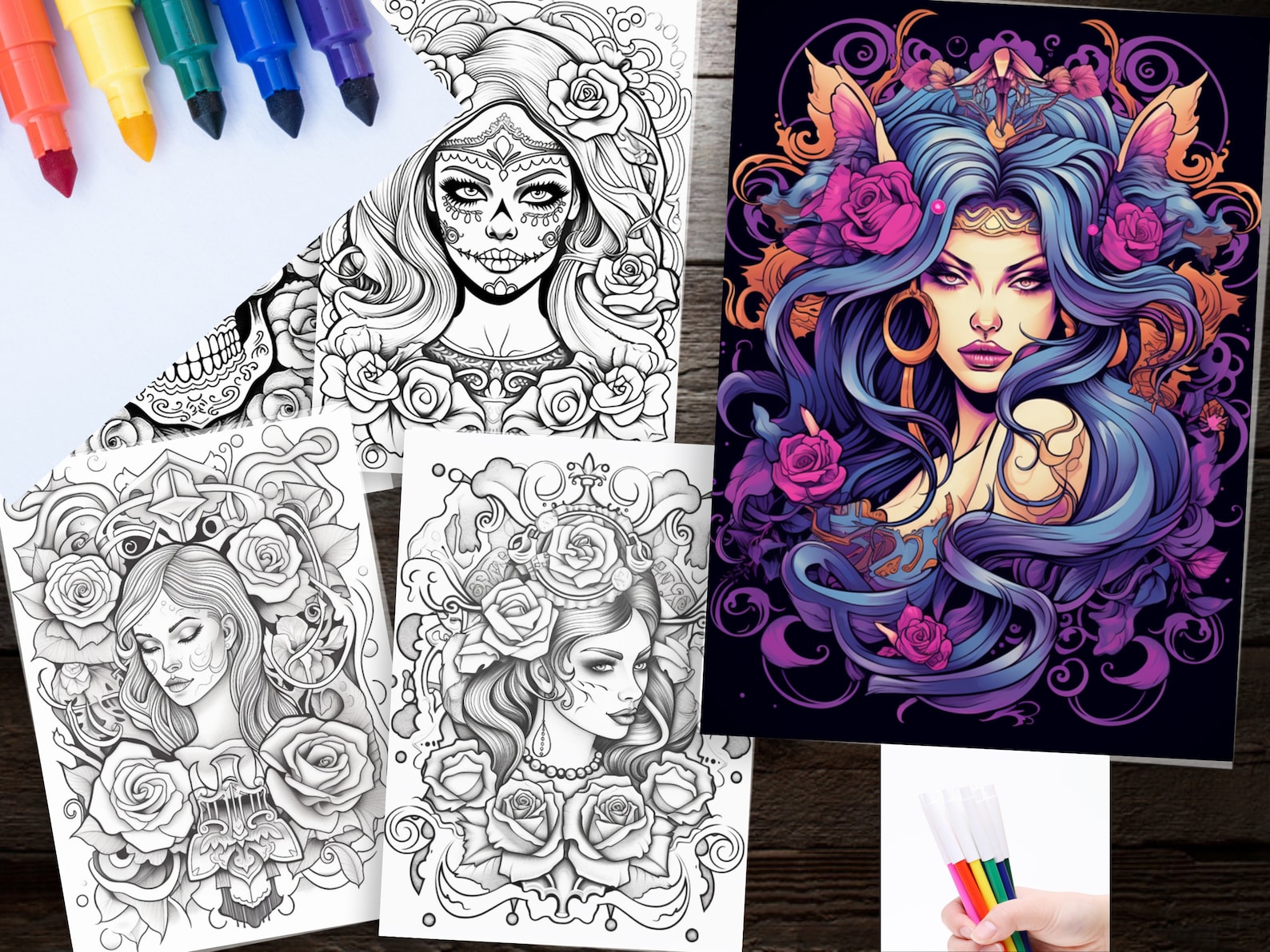 206 Printable Tattoos Coloring Pages for Kids and Adults - Etsy