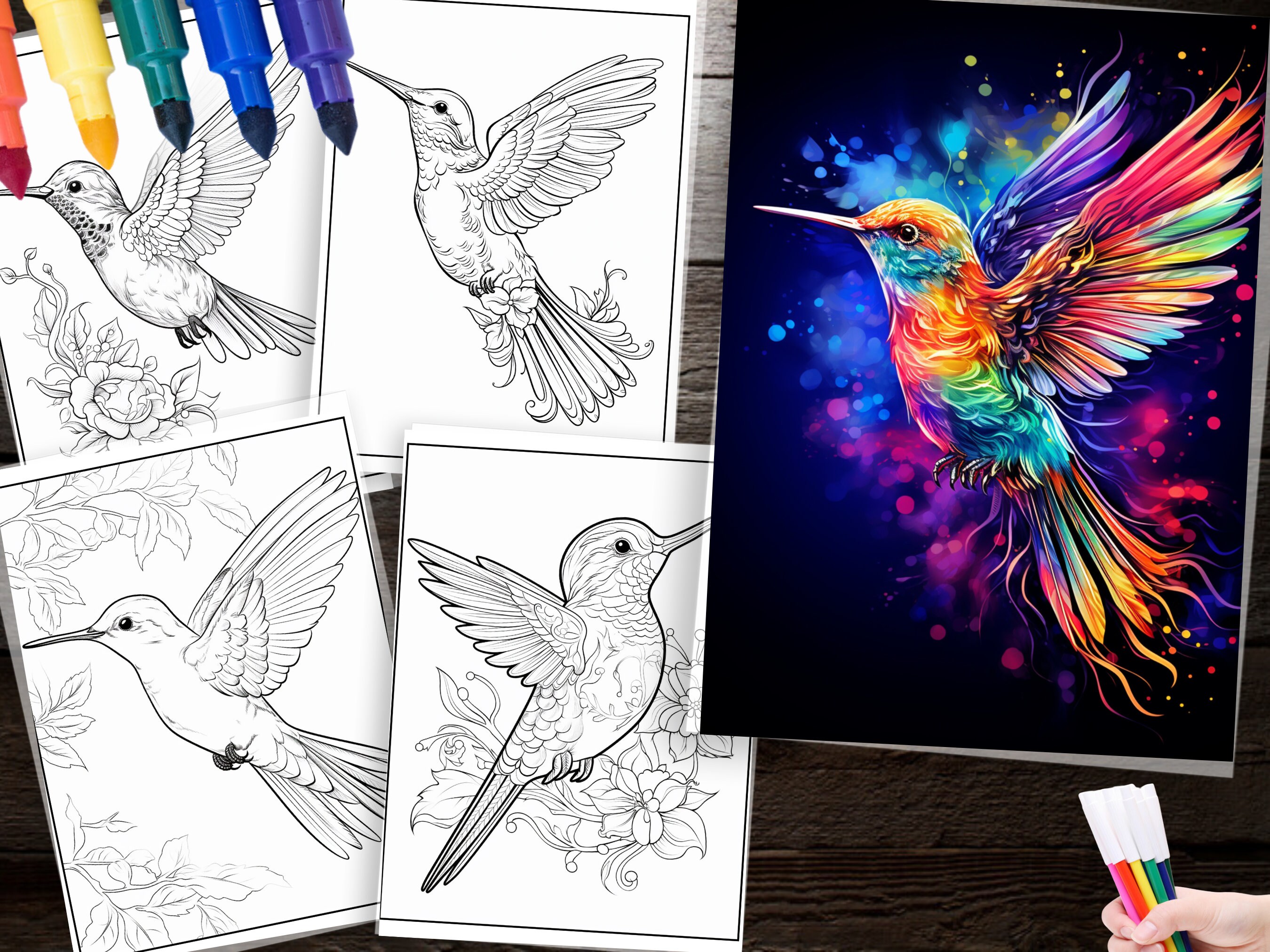 170 Whimsical Hummingbird Coloring Pages Adorable Designs for ...