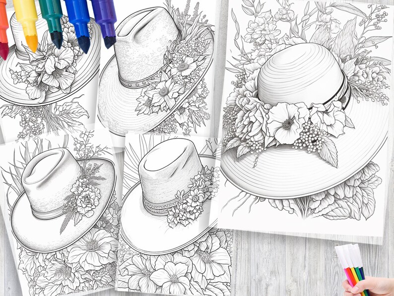 100 Flower Hat Coloring Pages for Creative Coloring Enthusiasts ...