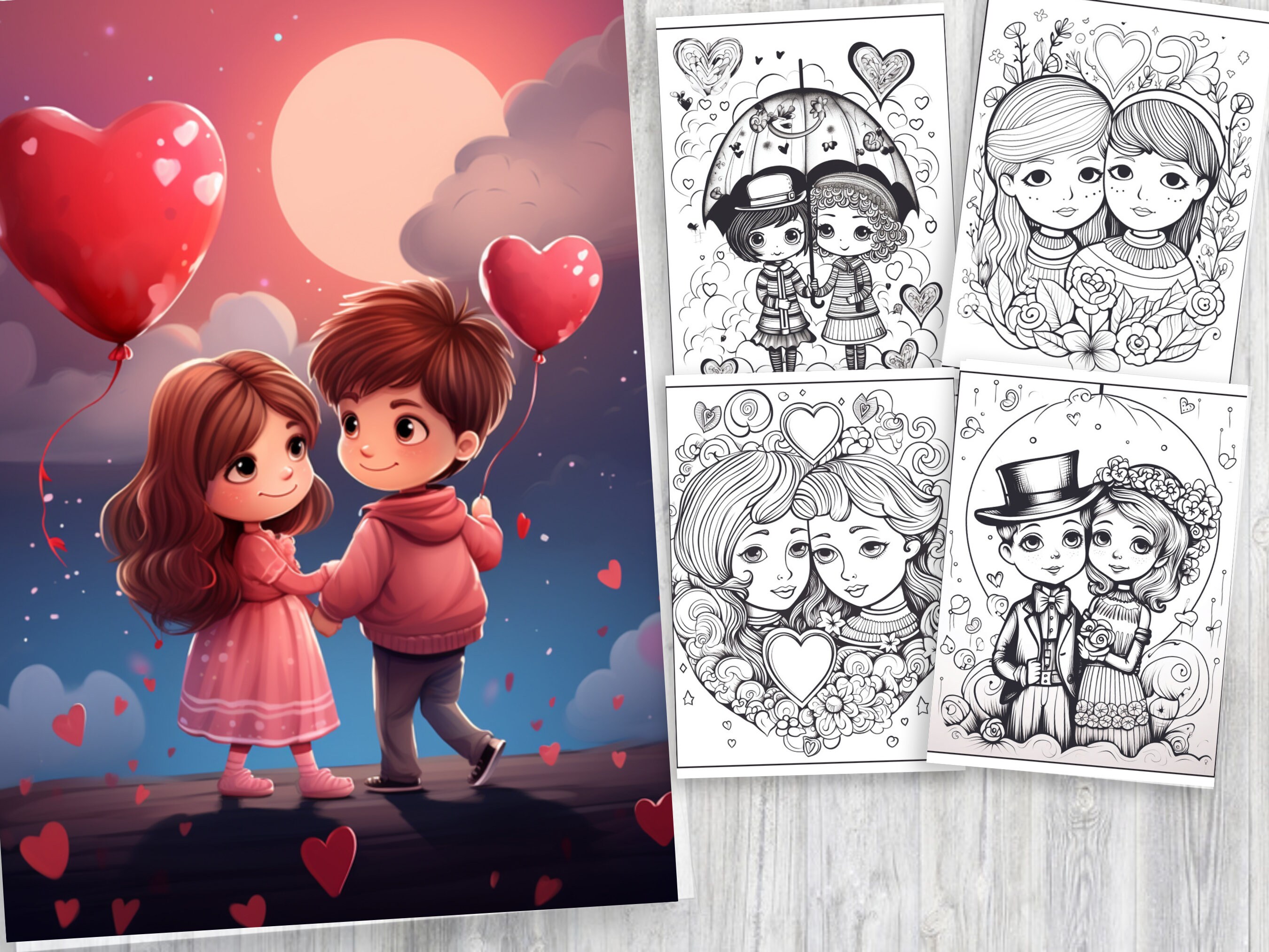 200 Charming Valentine's Day Coloring Pages Printable Love-themed Art ...