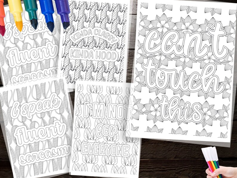 100 Sarcastic Quotes Coloring Pages, Printable Snarky Sayings for ...