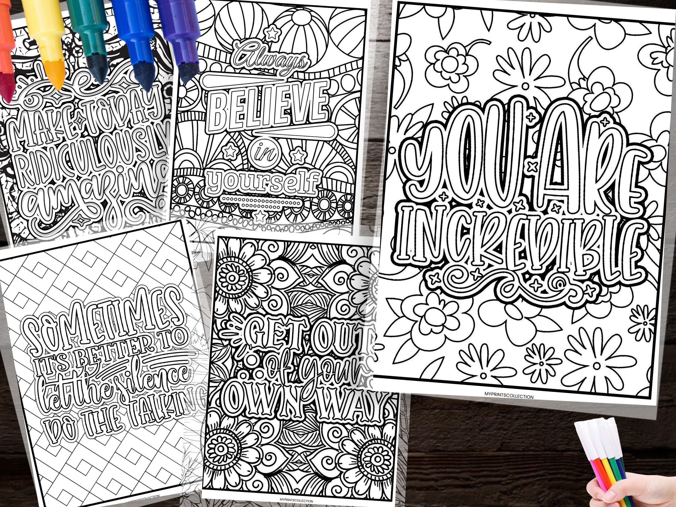 680 Motivational Quotes Coloring Pages for Adults Inspirational Art ...
