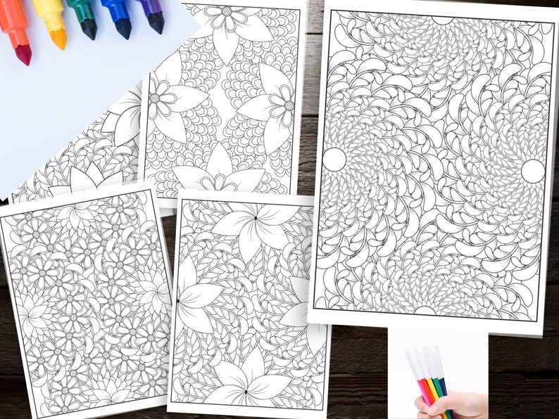 350 Zentangle Mandala Coloring Pages – Floral Patterns (printable PDF ...