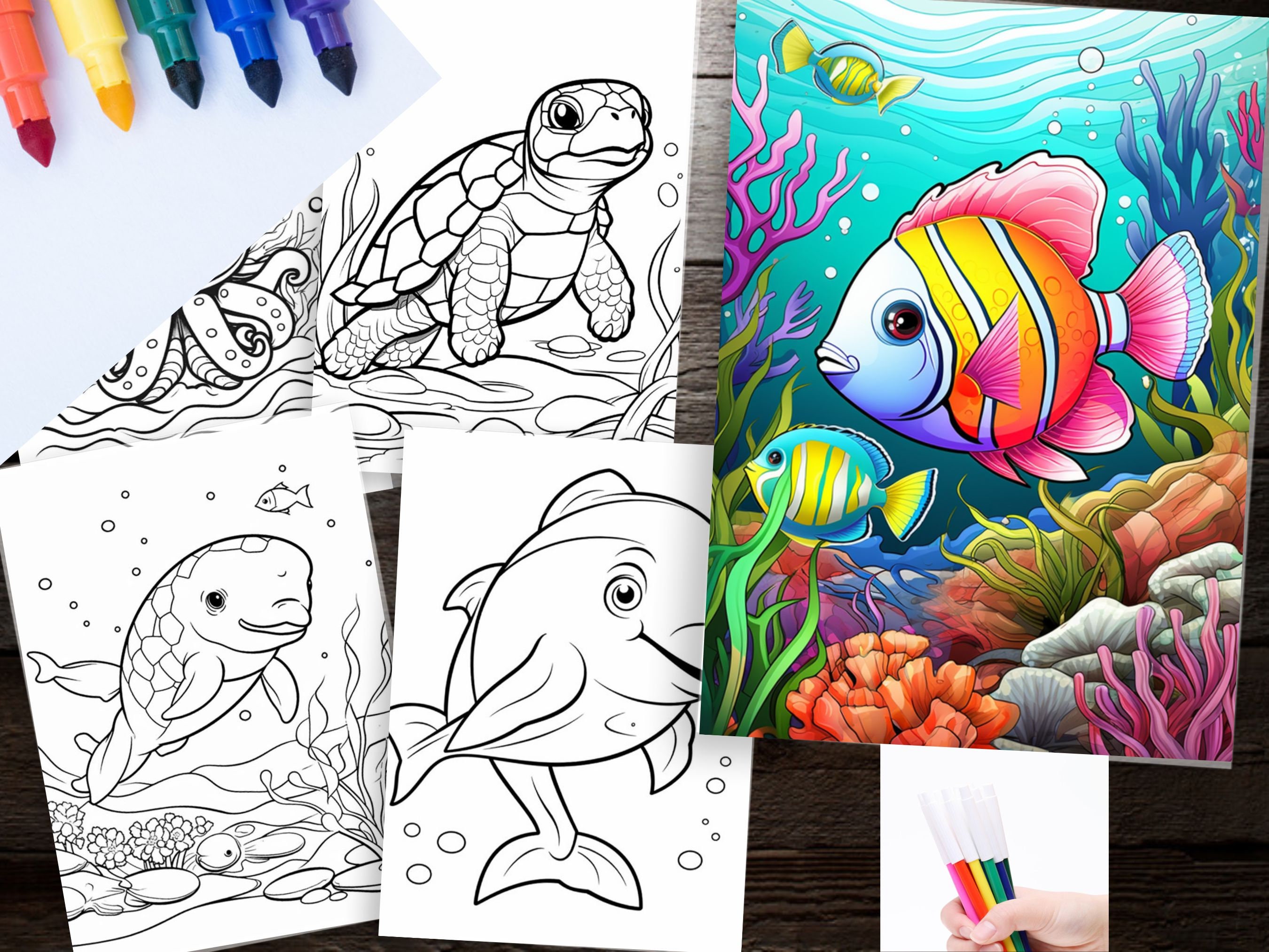 249 Ocean Animals Coloring Pages for Kids - Sea Animals - Under the Sea ...