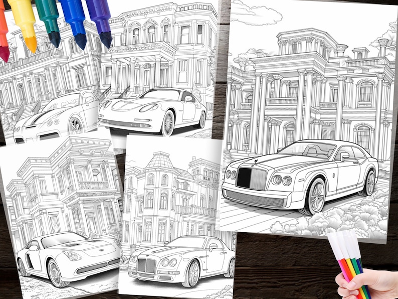 300 Luxury Cars Coloring Pages Detailed Designs for Auto Enthusiasts ...
