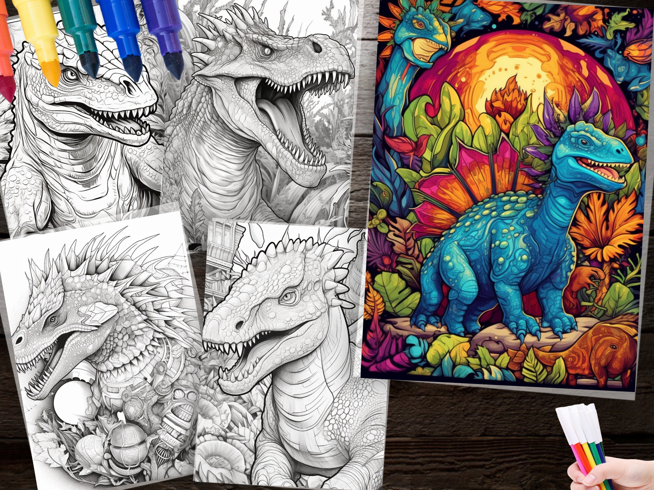 190 Dinosaurs Coloring Pages Fun & Educational Printable Sheets for ...