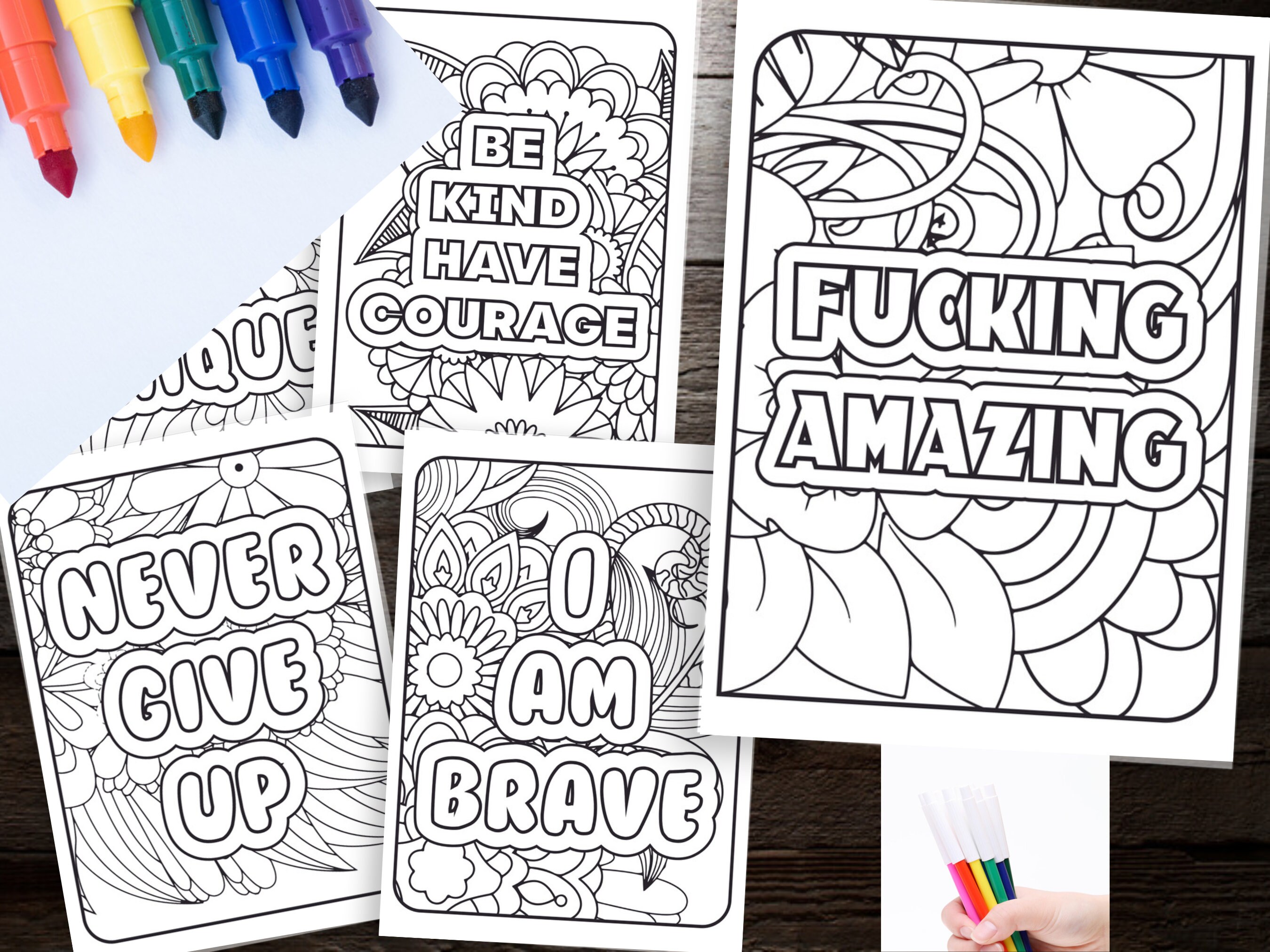 250 Stress Relief Coloring Pages Bundle for Adults Adult Curse Words ...