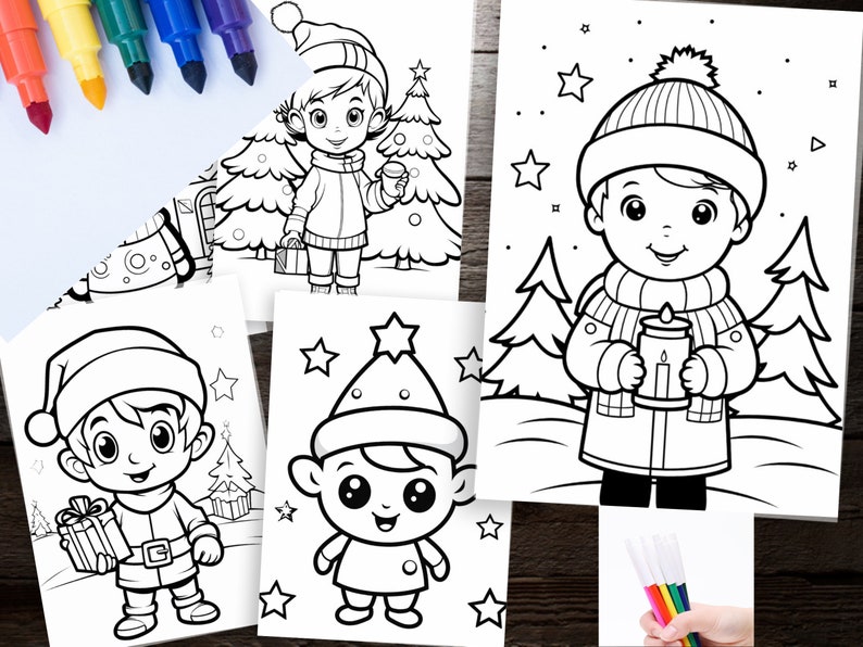 150 Printable Christmas Coloring Pages for Kids Toddlers, Printable ...
