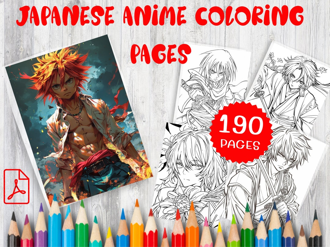 190 Japanese Anime Coloring Pages - Unique Designs Inspired by Manga ...