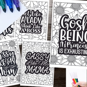 100 Sassy Quotes Coloring Pages - Adult Coloring Pages , Funny Saying ...