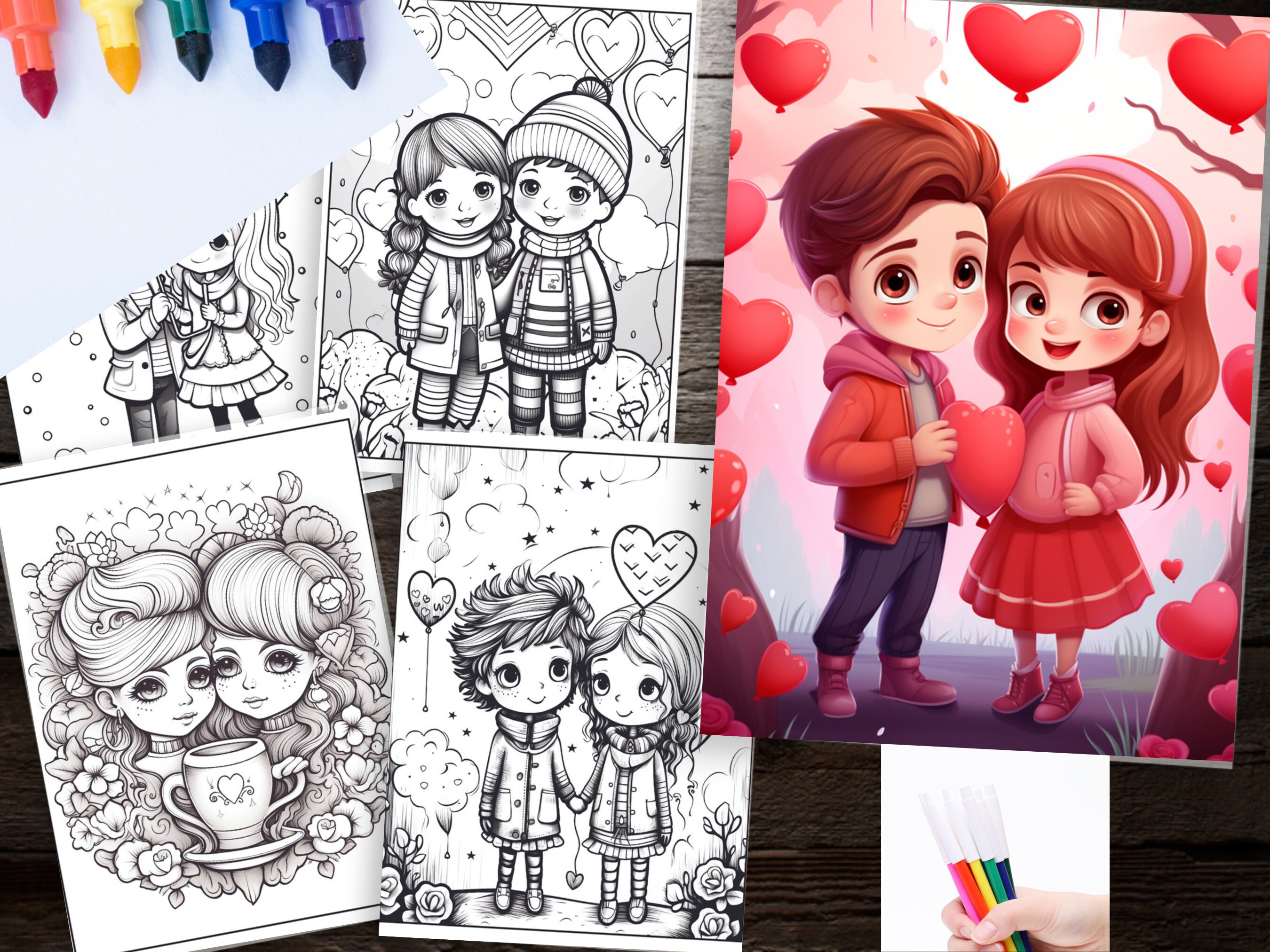 200 Charming Valentine's Day Coloring Pages Printable Love-themed Art ...