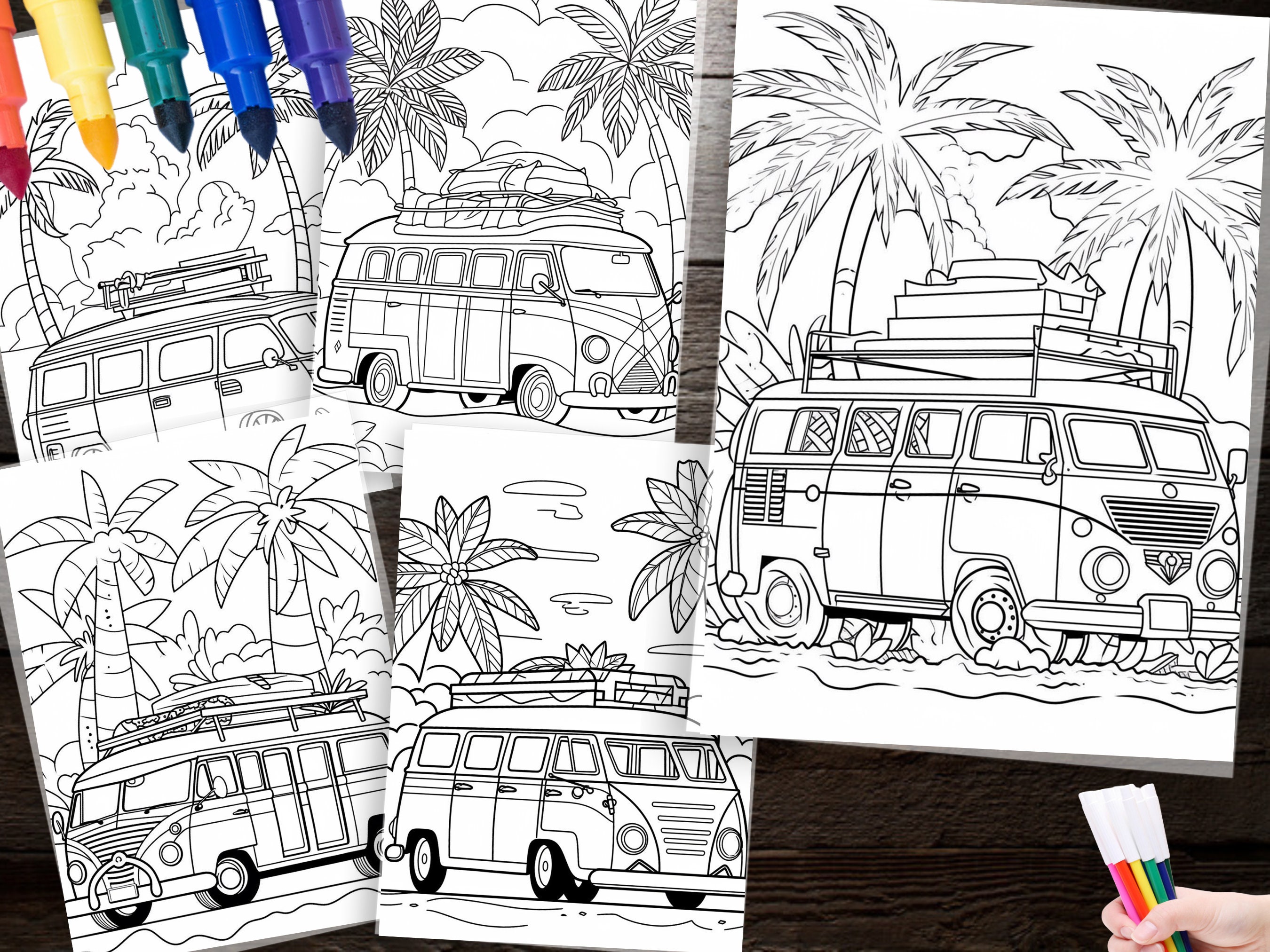 100 Road Trip Coloring Page Printable Travel Activity Fun Adventure ...