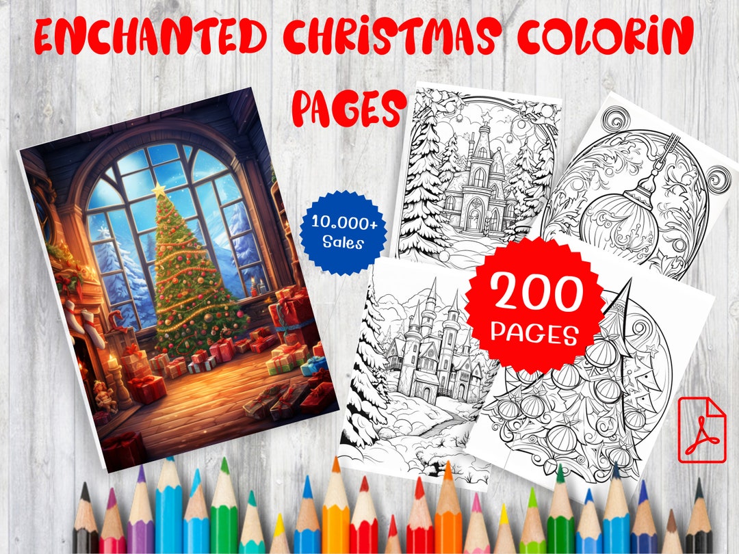 200 Christmas Coloring Pages for Kids and Adults , Printable Coloring ...