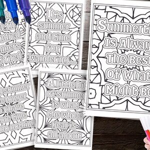 Summer Quotes Coloring Pages - Relaxing and Fun Summertime Creative ...