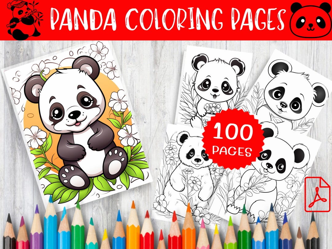 100 Panda Coloring Page for Kids and Adults - Printable Animal Art for ...