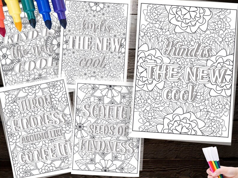 100 Beautiful Kindness Quotes Coloring Pages for Relaxation ...
